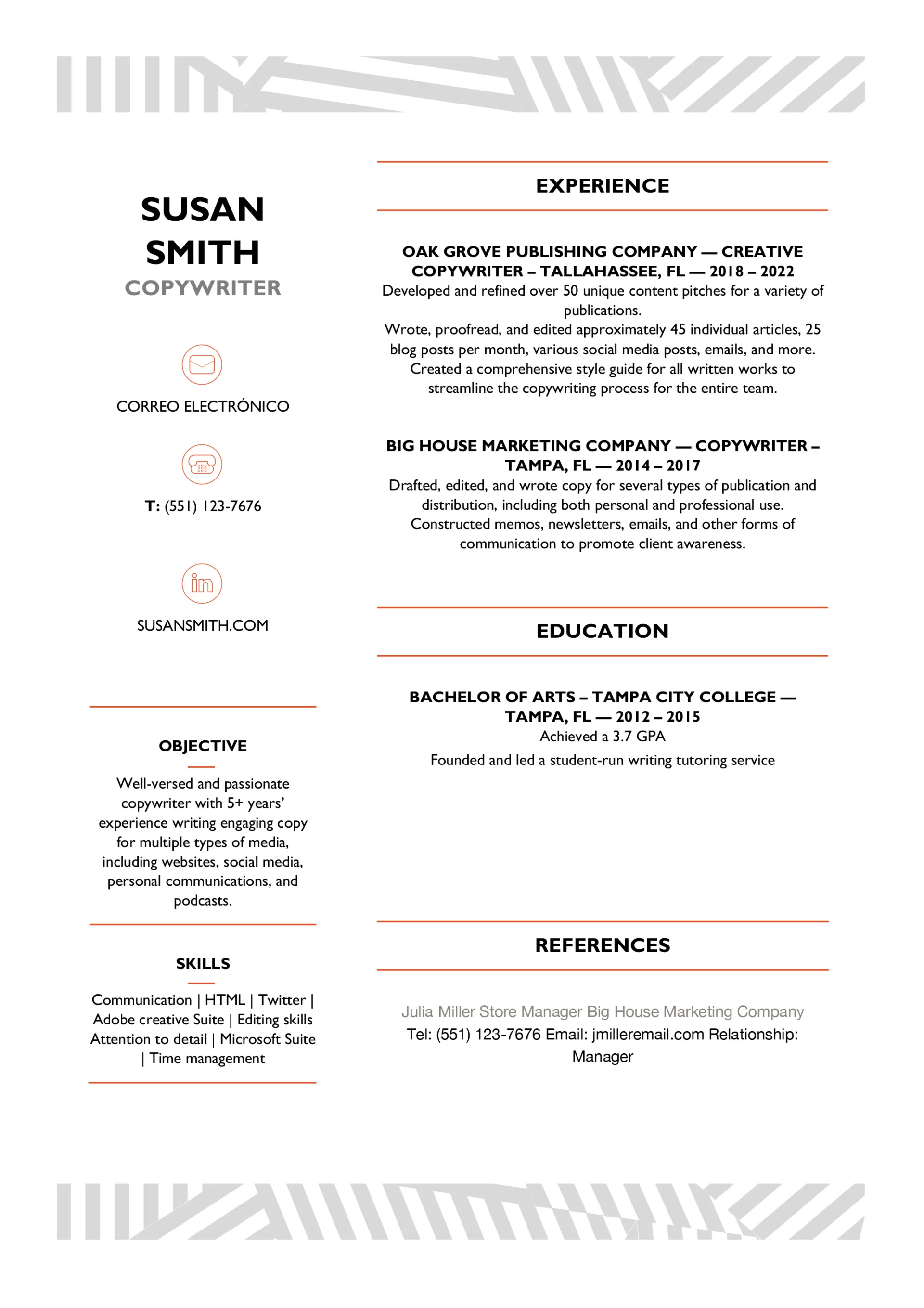 Copywriter Resume