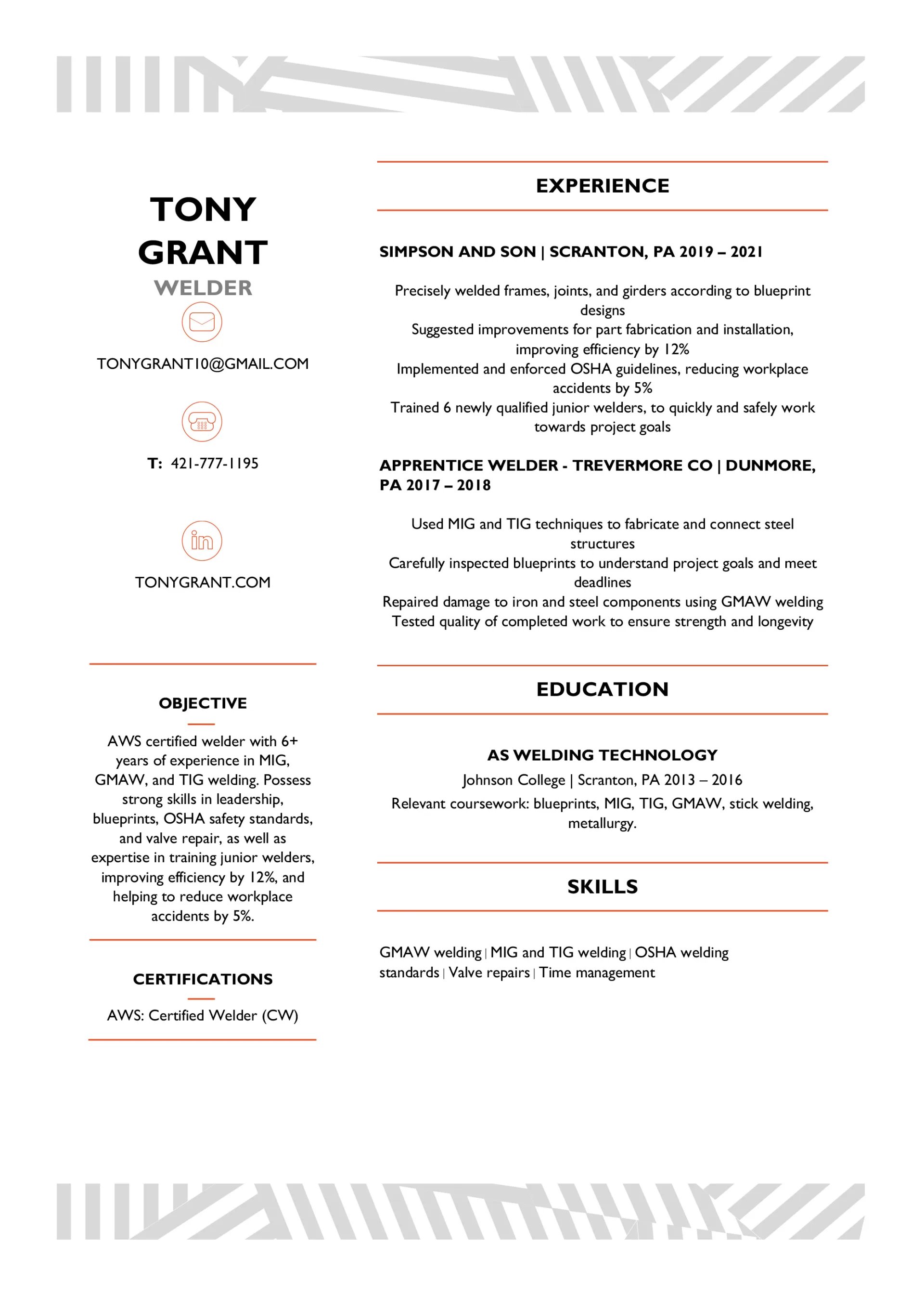 Welder Resume Examples Guide For 2022