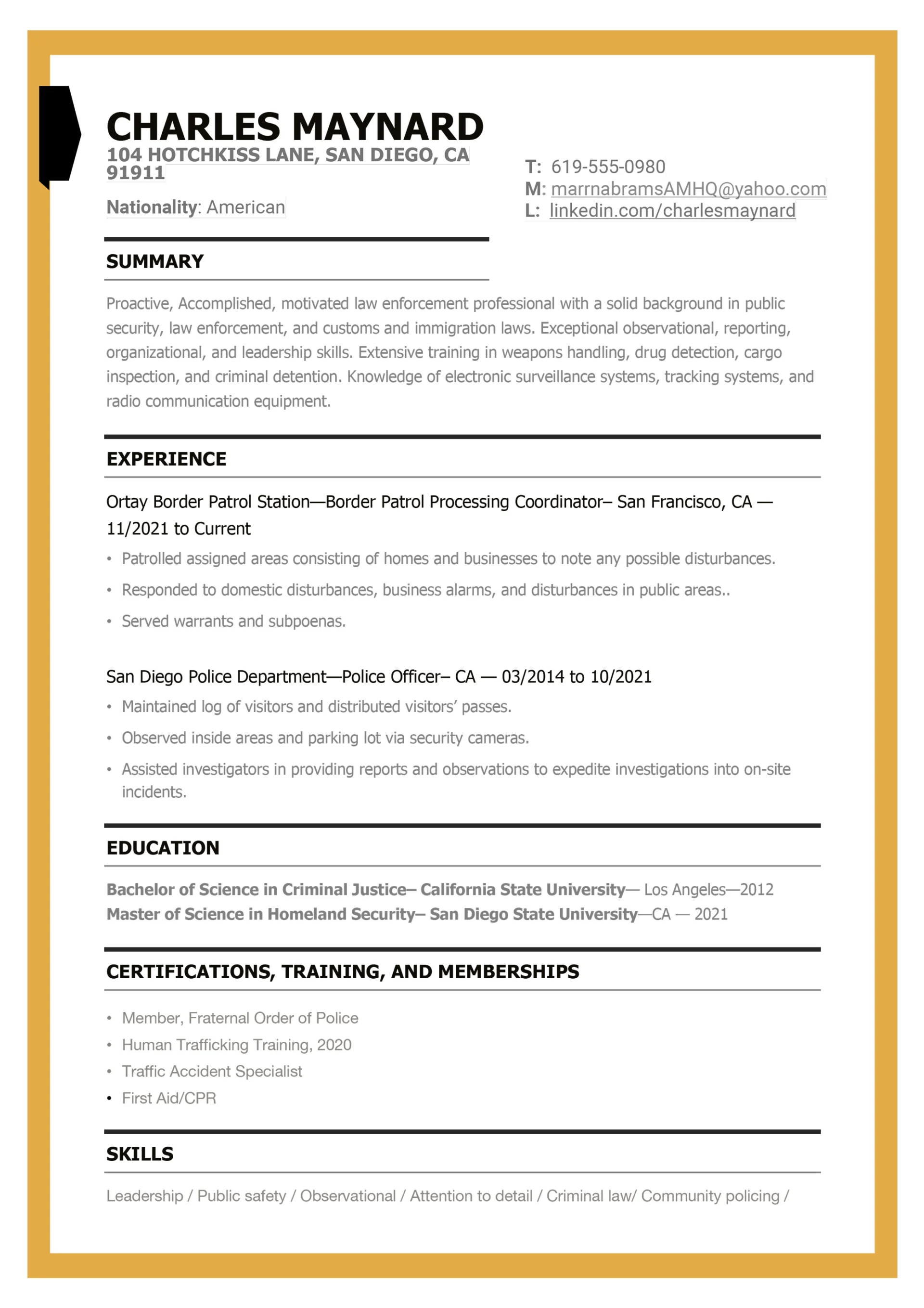 Cbp Officer Sample Resume Border Patrol Agent | CBP Careers